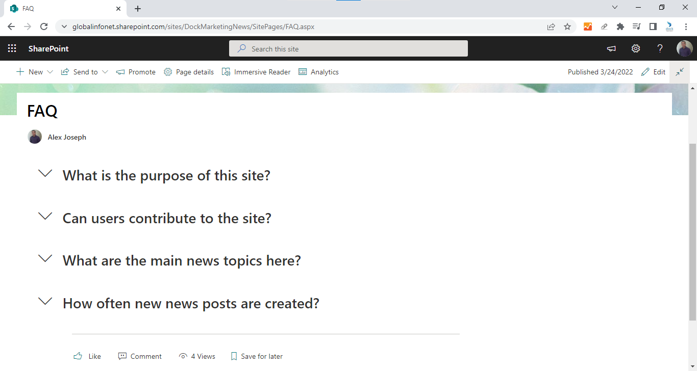 How to Create a Collapsible FAQ Section in SharePoint Online